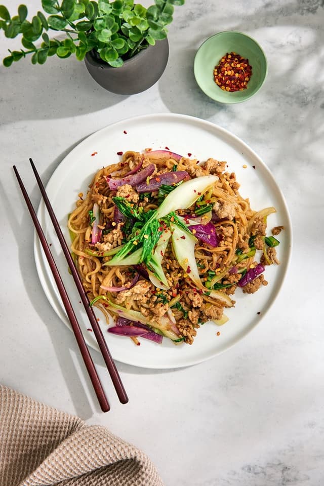 Pad See Ew - wokade nudlar med kalkonfärs - Recept - Linas Matkasse