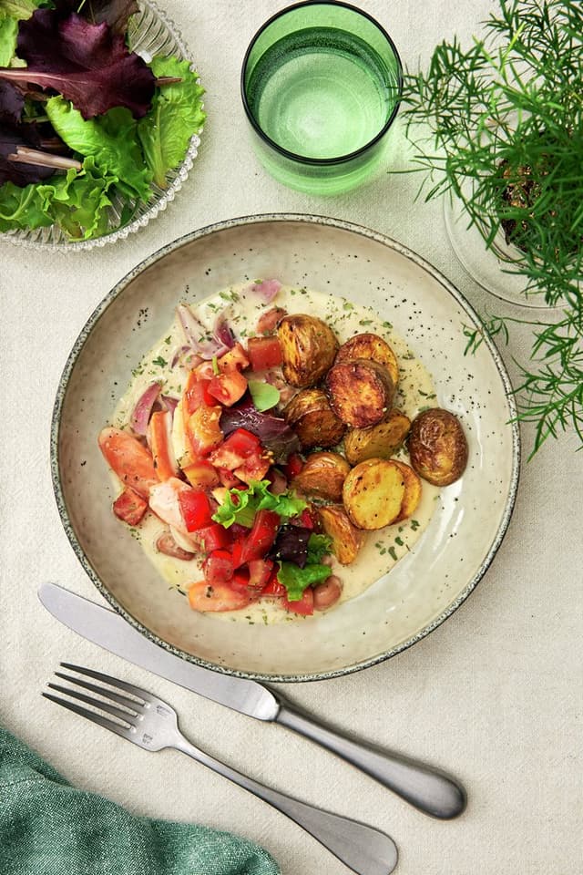 Fransk dragon- och böngryta med rostad potatis - Recept - Linas Matkasse