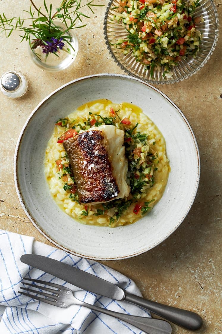 Halstrad torskrygg med risotto - Recept - Linas Matkasse